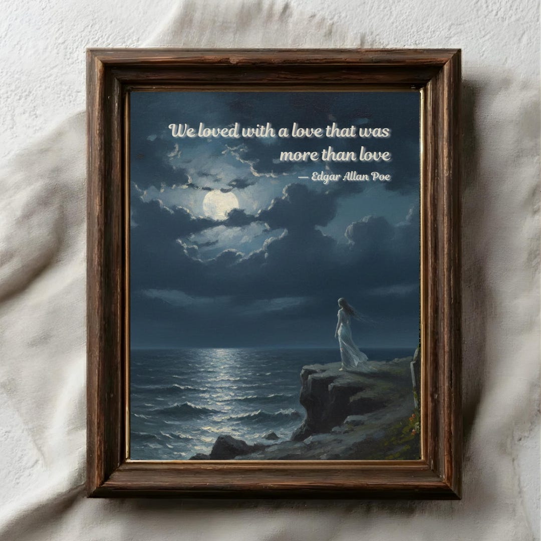 Edgar Allan Poe Printable Wall Art | the Anabel Lee Poem Gothic Quote ...