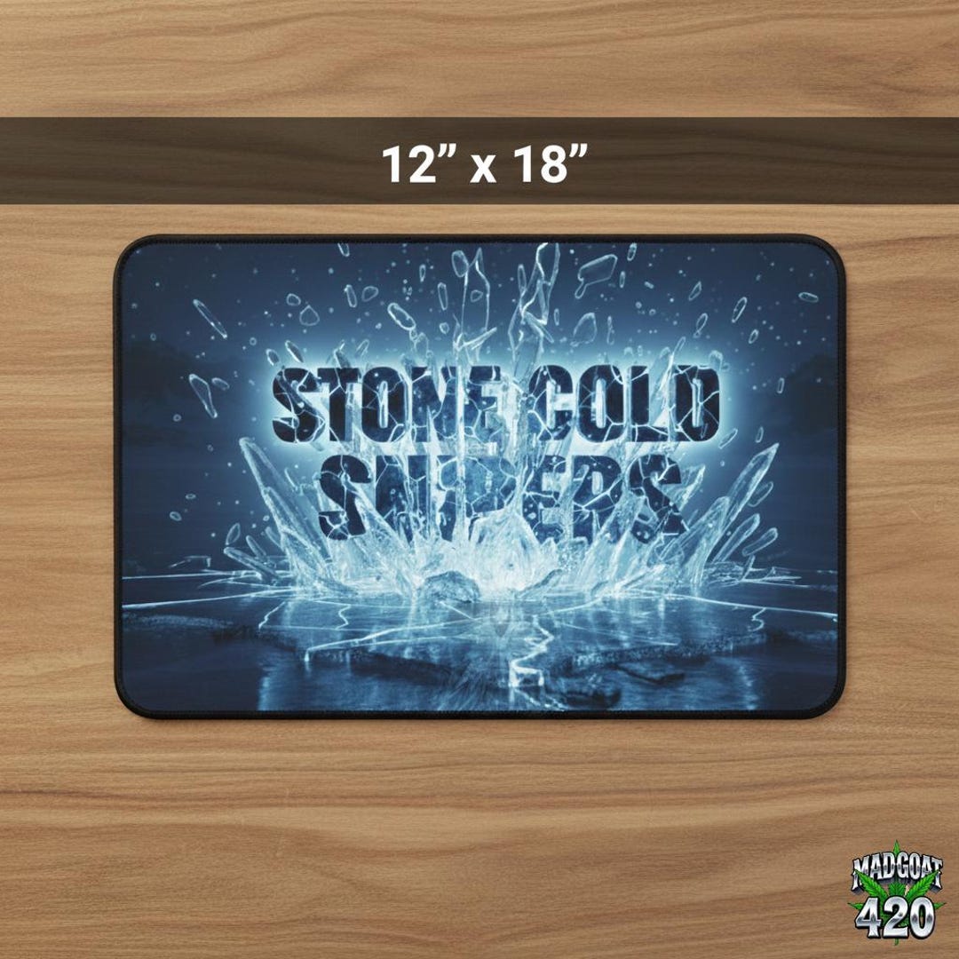 Stone Cold Snipers Gaming Desk Mat, Ice Splash Large Mouse Pad, Cool ...