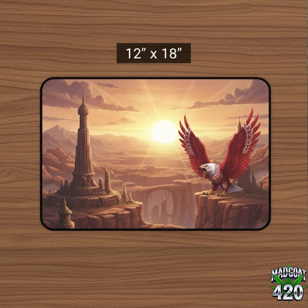 Thunderbird Sunset Desk Mat – Fantasy Eagle Gaming Mousepad - Etsy