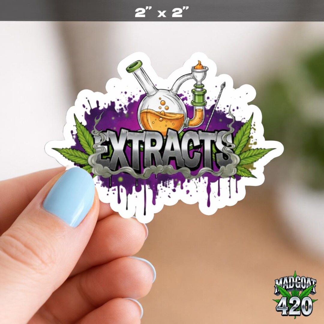 Extracts Dab Rig Sticker - Kiss-cut Vinyl Decal for Water Pipes ...