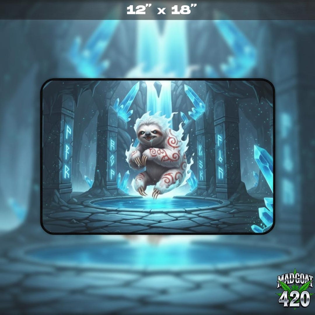 Mystic Spirit Sloth Desk Mat – Ethereal Crystal Cave Gaming Mousepad - Etsy
