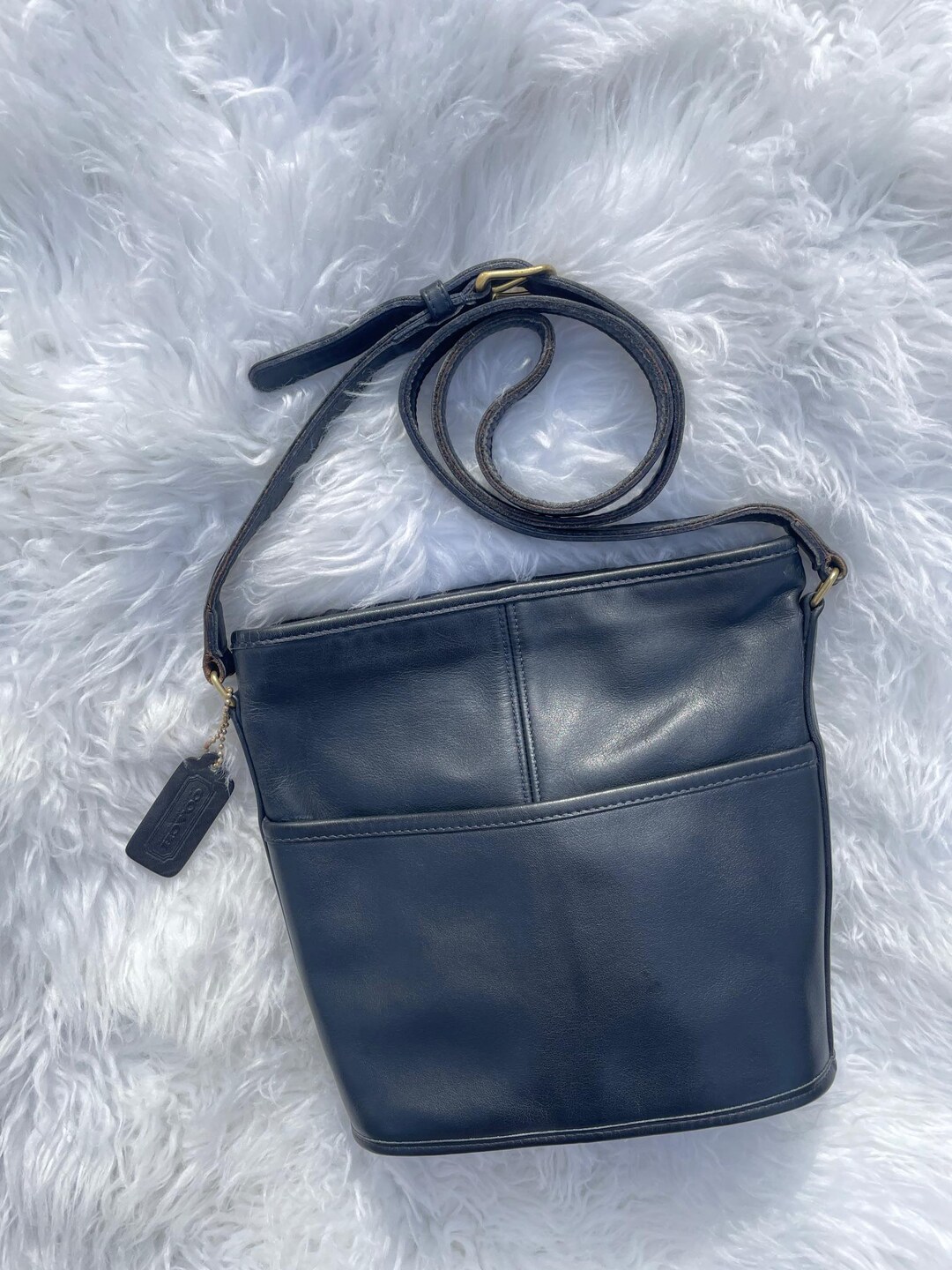 Vintage Coach Navy Bucket Bag - Style 4075 - Etsy