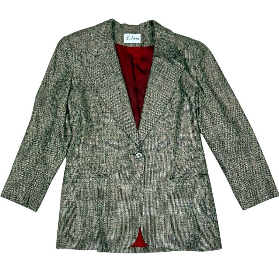 Gray Delicia Wool Blazer With Red Lining Fits Medium/large - Etsy