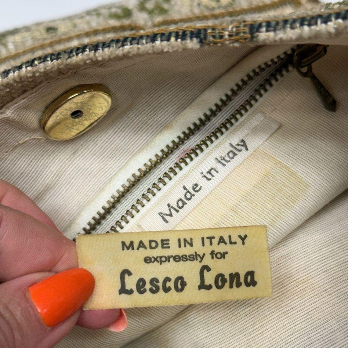 Lesco Lona 1950s Made in Italy Floral Tapestry Shoulder Bag Boho Pouch ...