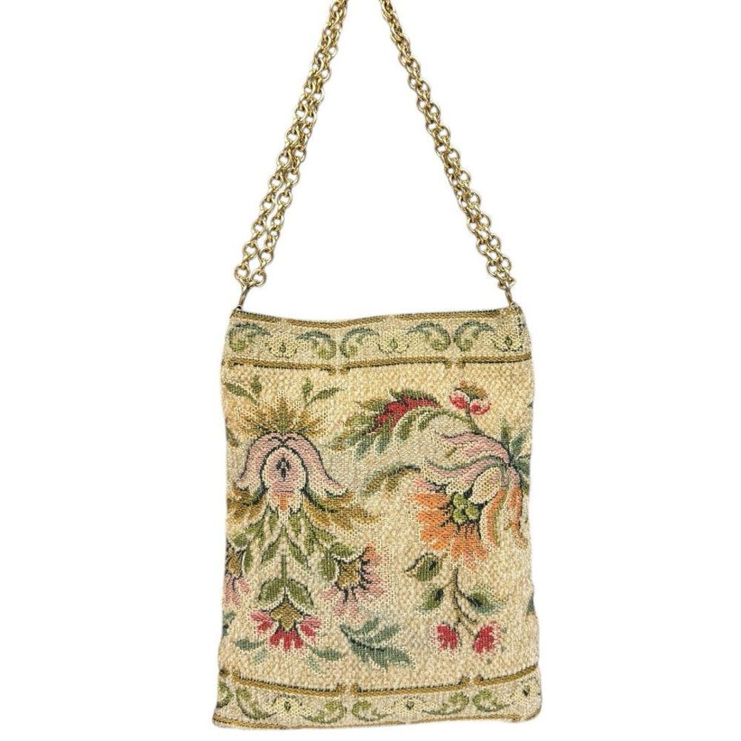 Lesco Lona 1950s Made in Italy Floral Tapestry Shoulder Bag Boho Pouch ...