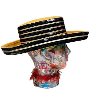 Deborah New York Yellow Sequin and Felt Statement Hat - Etsy