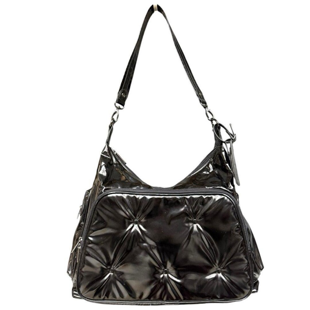 Vintage Y2K DVF Studio Myra Collection Black Patent Quilted Hobo ...