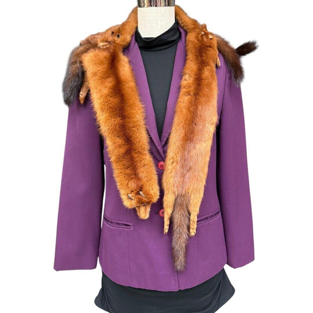 Vintage Mink Stole With Faces and Tails, 4 Foxes, Rare Authentic - Etsy