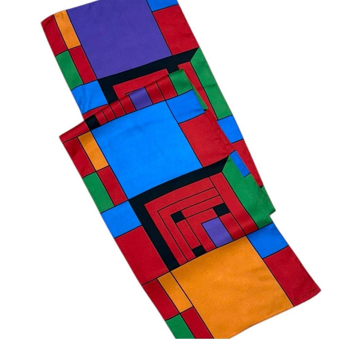 Frank Lloyd Wright Silk Scarf, MOMA, Geometric Pattern Stained Glass ...