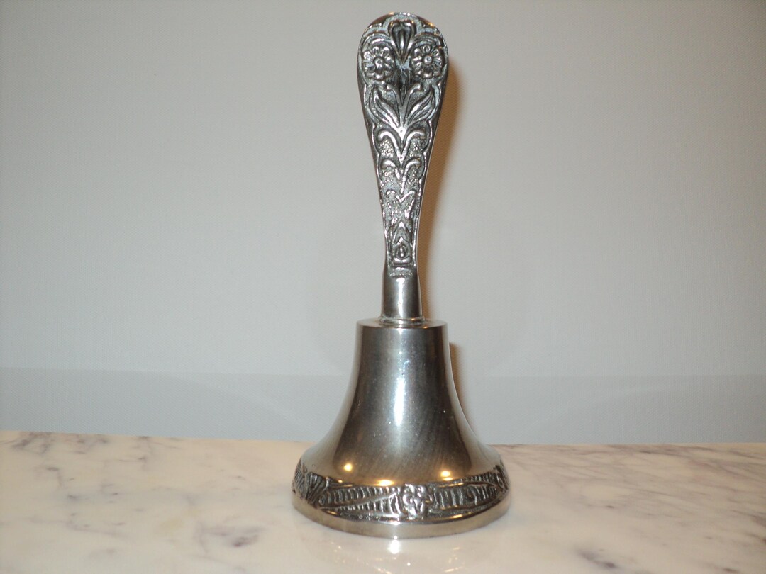 Vintage Heavy Silver Plate Table Bell - Etsy