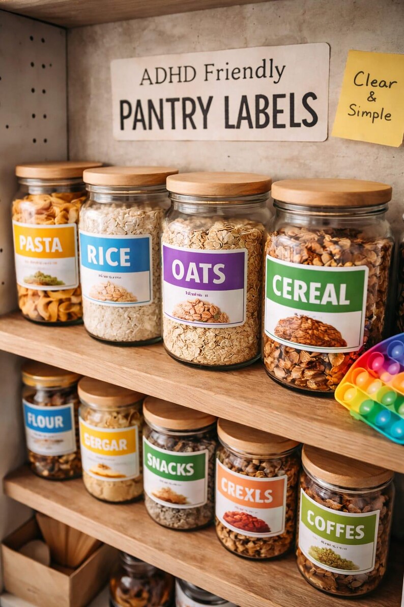 ADHD Friendly Pantry Labels | Easy-read Kitchen Organization (printable ...