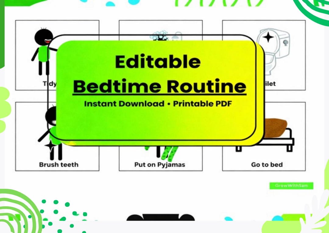Bedtime Routine Visual Schedule Printable – Autism & Special Needs Kids ...