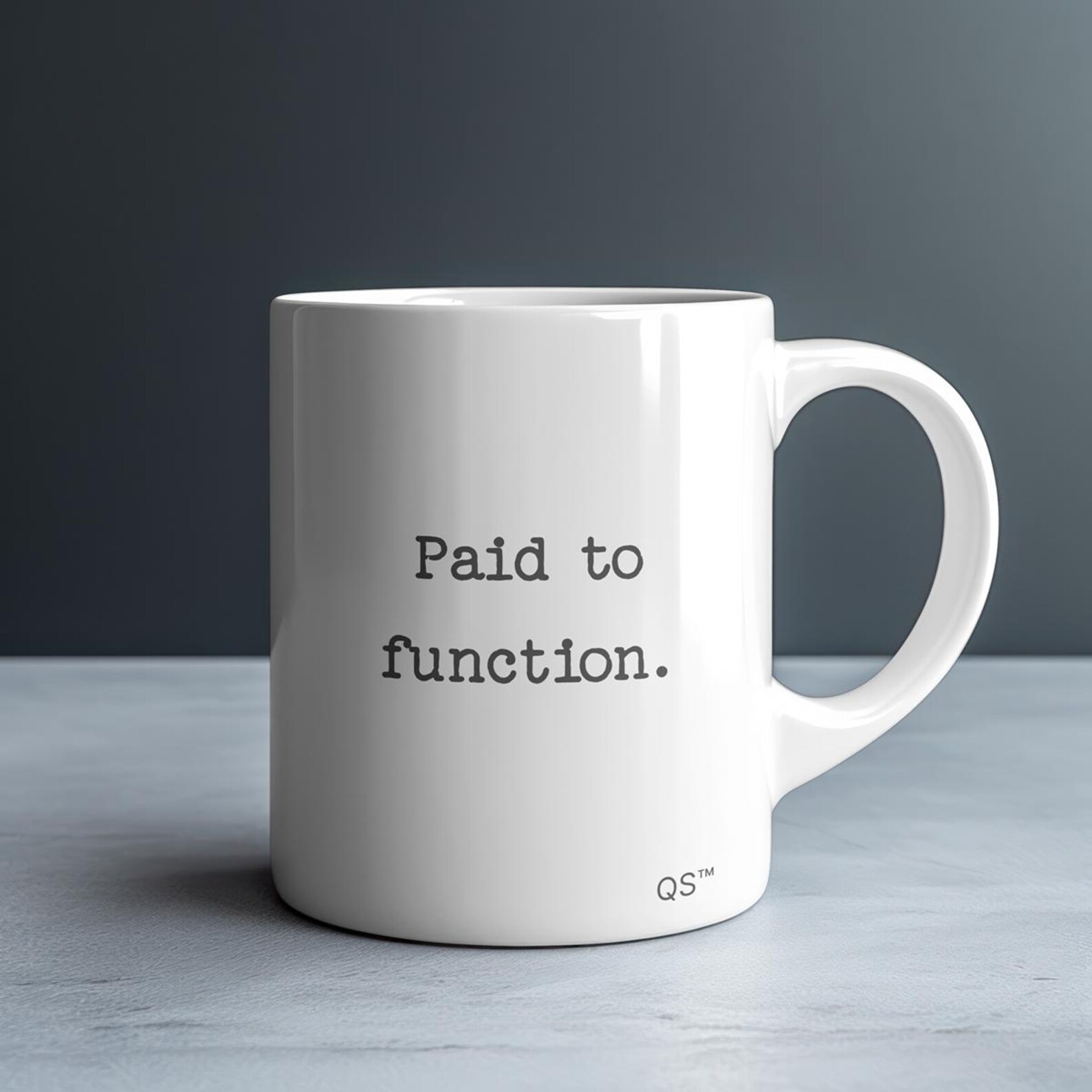 Minimalist Coffee Mug - Paid to Function - Subtle Sarcastic Work Mug - Etsy