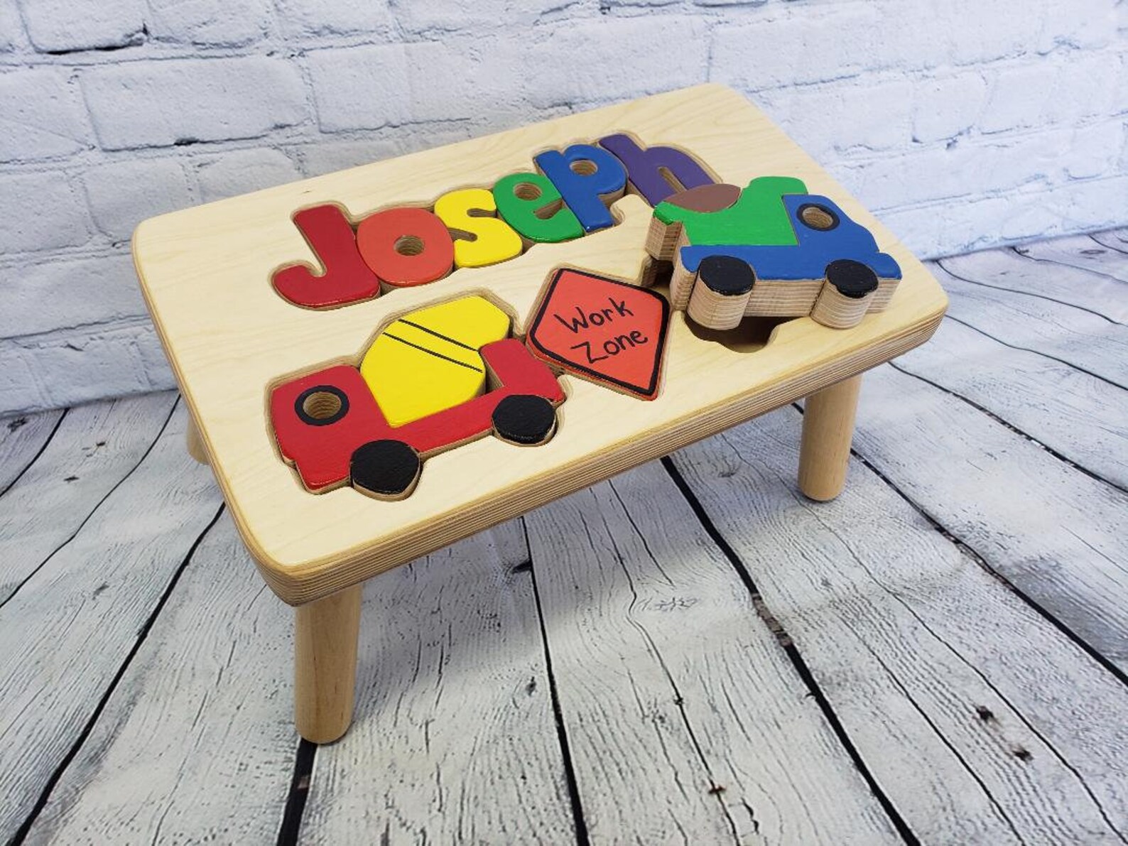 Personalized Wood Construction Stool - Etsy