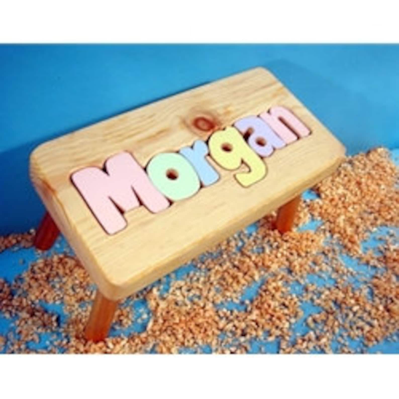 Personalized Wooden Puzzle Step Stool - Etsy