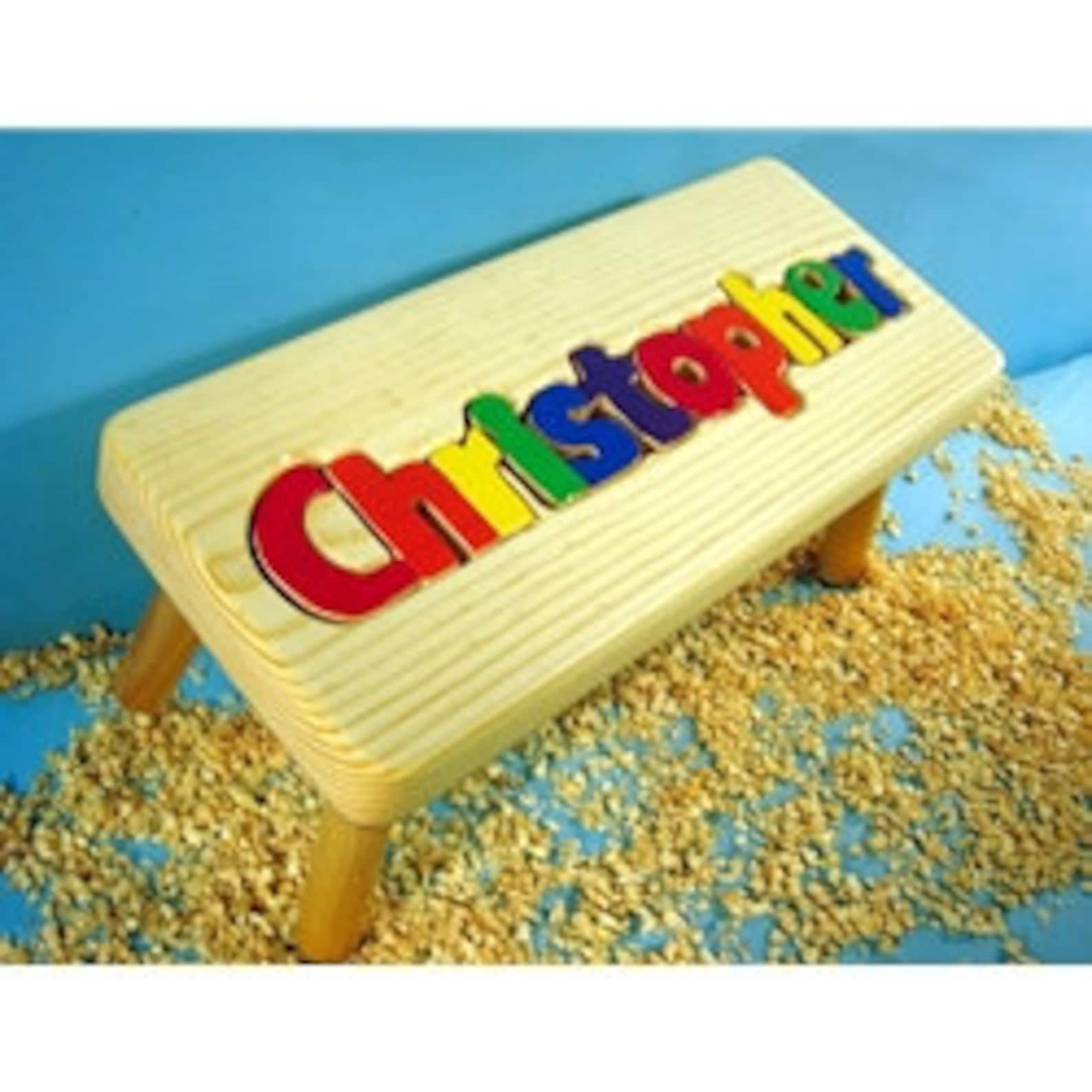 Personalized Wooden Puzzle Step Stool - Etsy