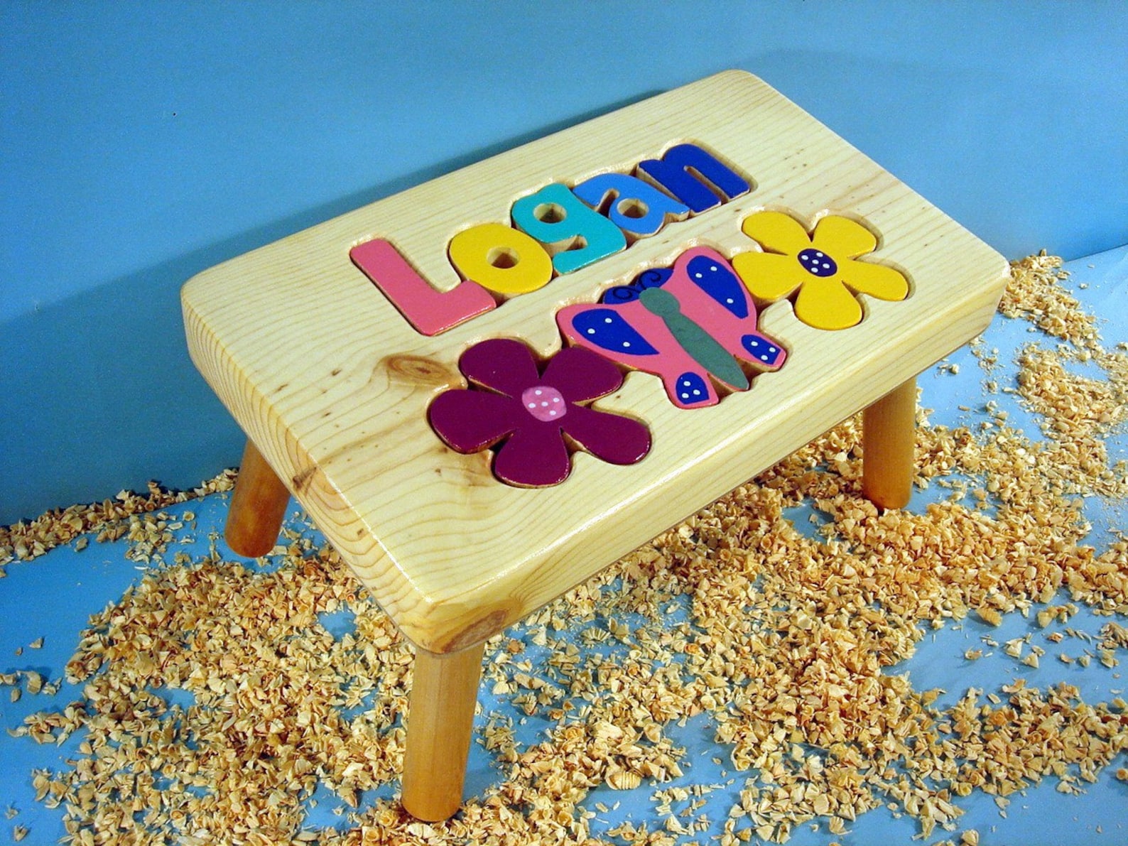 Personalized Wooden Flower Step Stool - Etsy