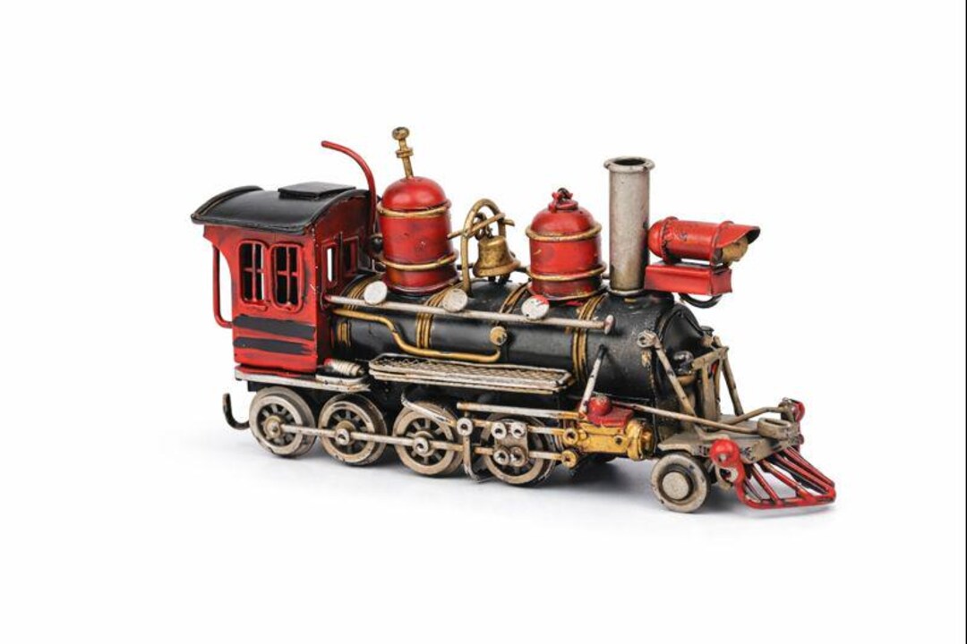 Vintage Metal Steam Locomotive Model, Industrial Desk Accent ...