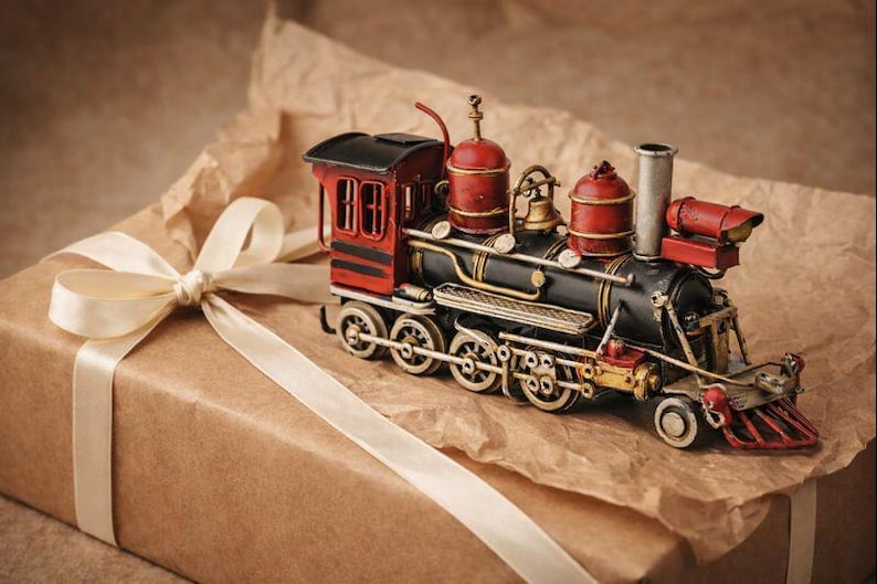 Vintage Metal Steam Locomotive Model, Industrial Desk Accent ...