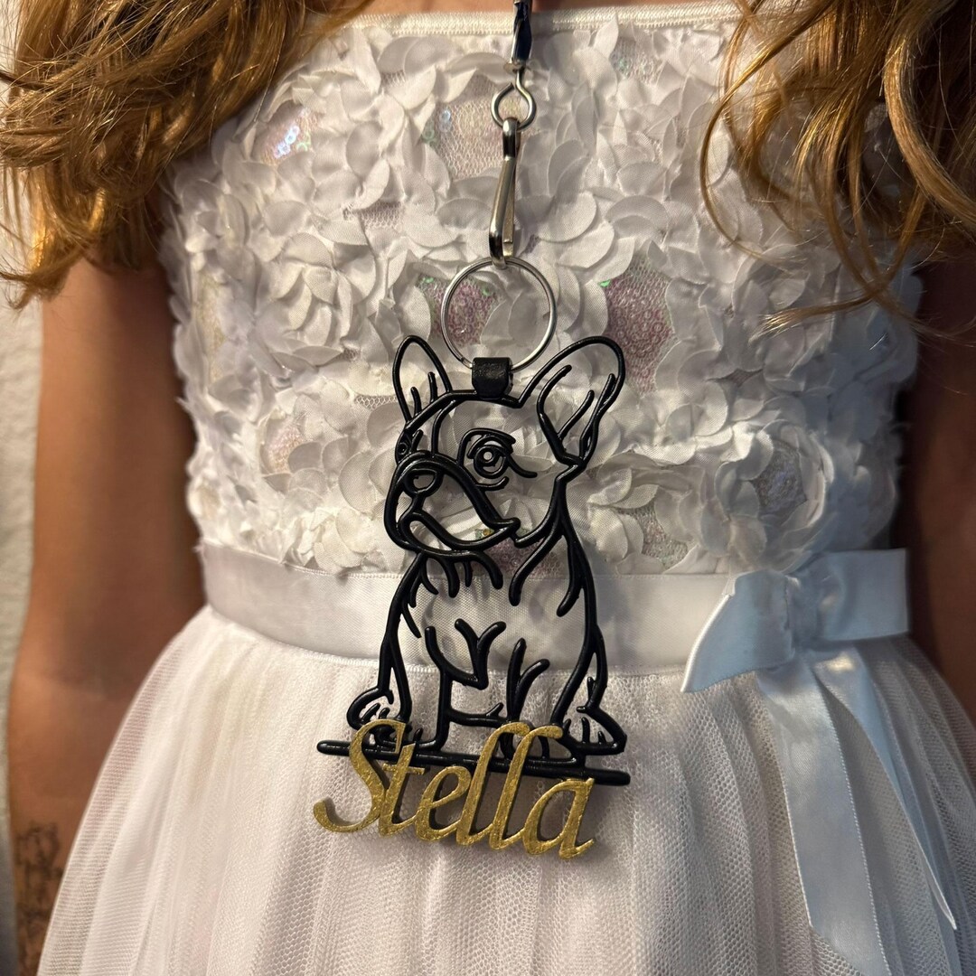 Personalized French Bulldog Badge Lanyards, Custom Wire Art Dog Owner ...