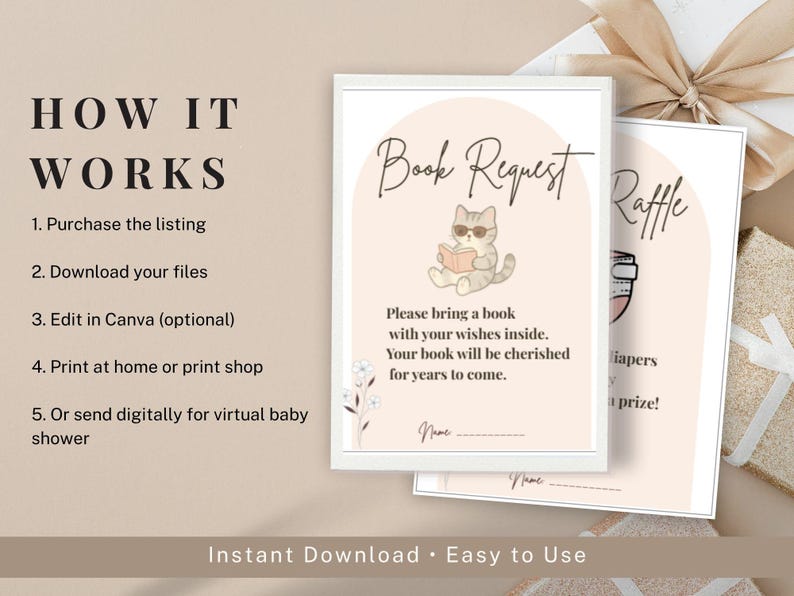 Baby Shower Cards, Printable Baby Shower Games, Diaper Raffle Book ...