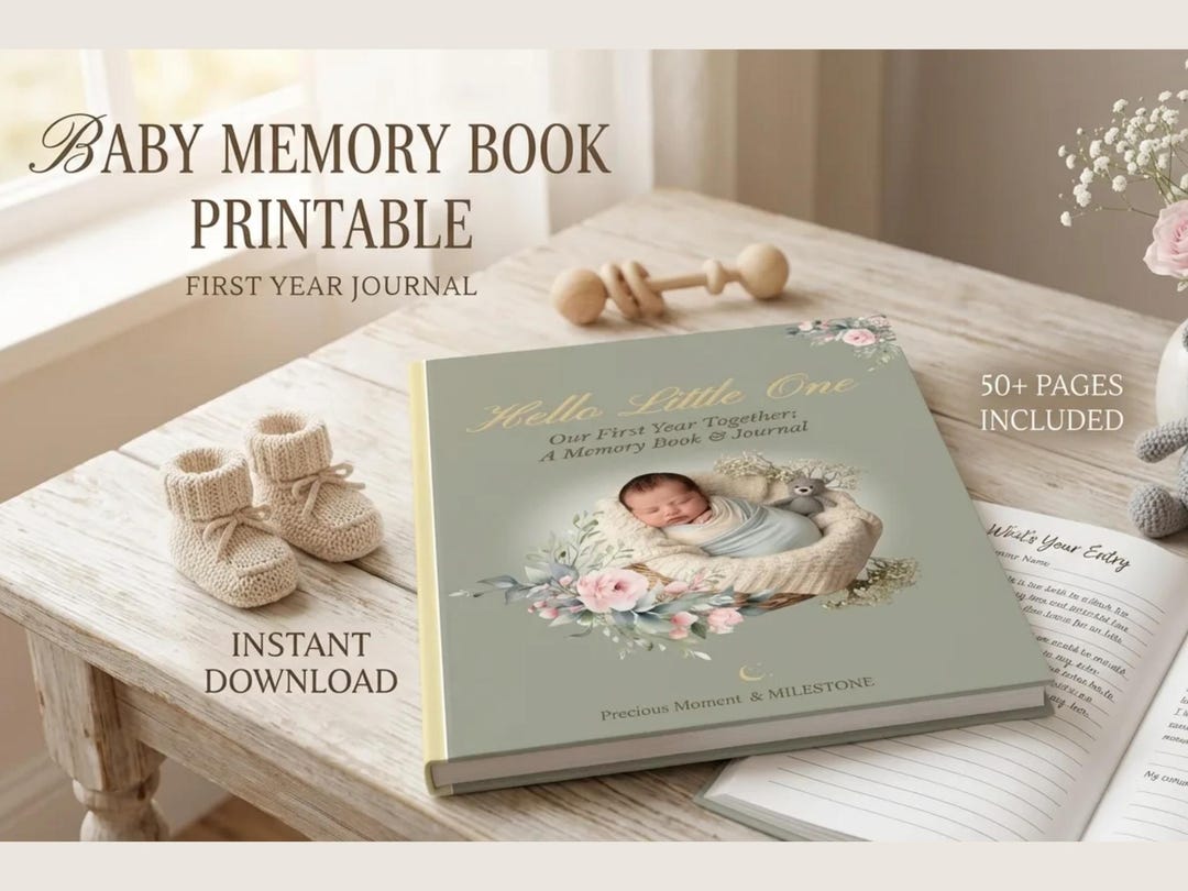 Baby Memory Book Printable | First Year Journal, Milestone PDF (digital ...