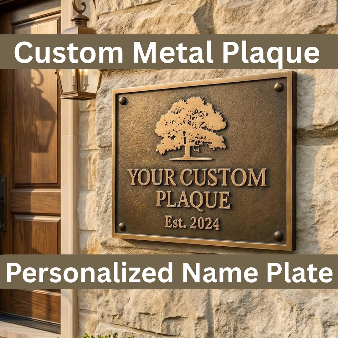 Custom Bronze Metal Plaque Personalized Sign, Cast Bronze House Sign ...