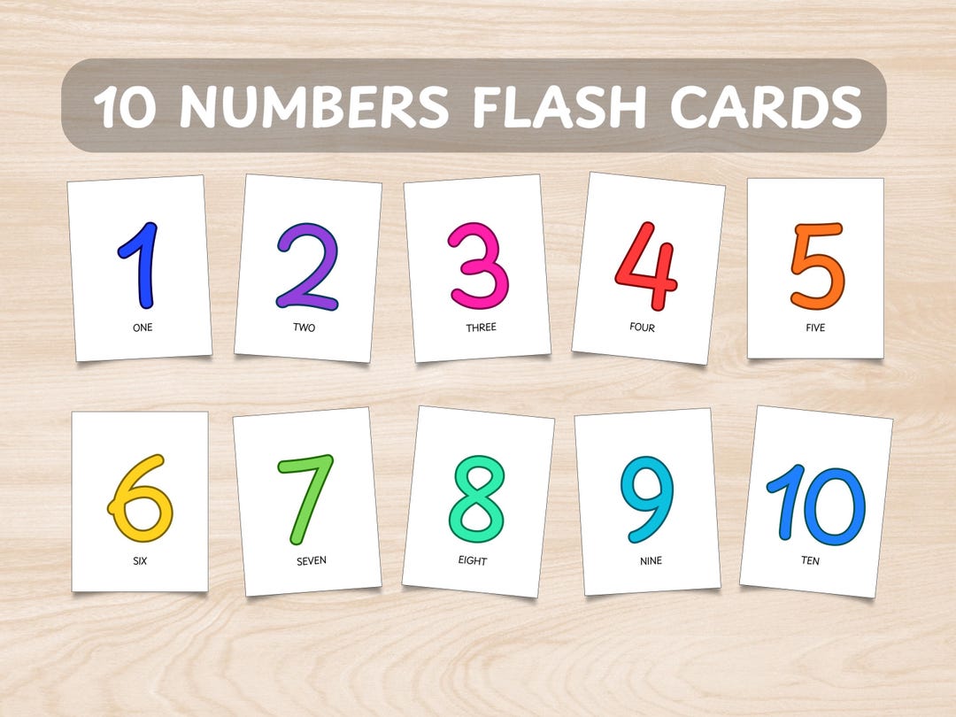 Numbers Flash Cards 1-10, Counting Flash Cards, Numbers Cards 1-10 ...
