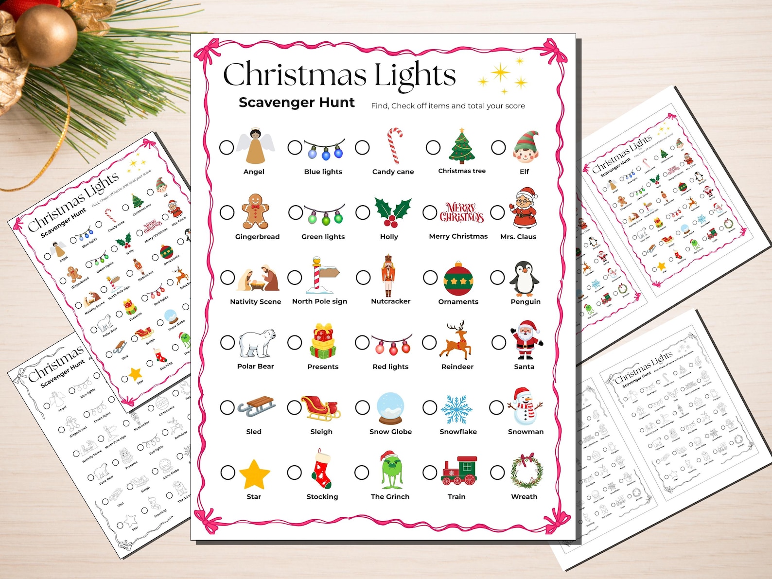 Christmas Lights Scavenger Hunt, Printable Scavenger Hunt, Christmas ...