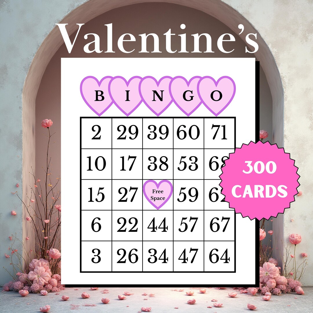 Valentine's Day Bingo Cards, Kids Classroom Game (digital Download ...