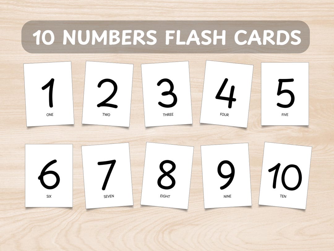 Numbers Flash Cards 1-10, Counting Flash Cards, Numbers Cards 1-10 ...