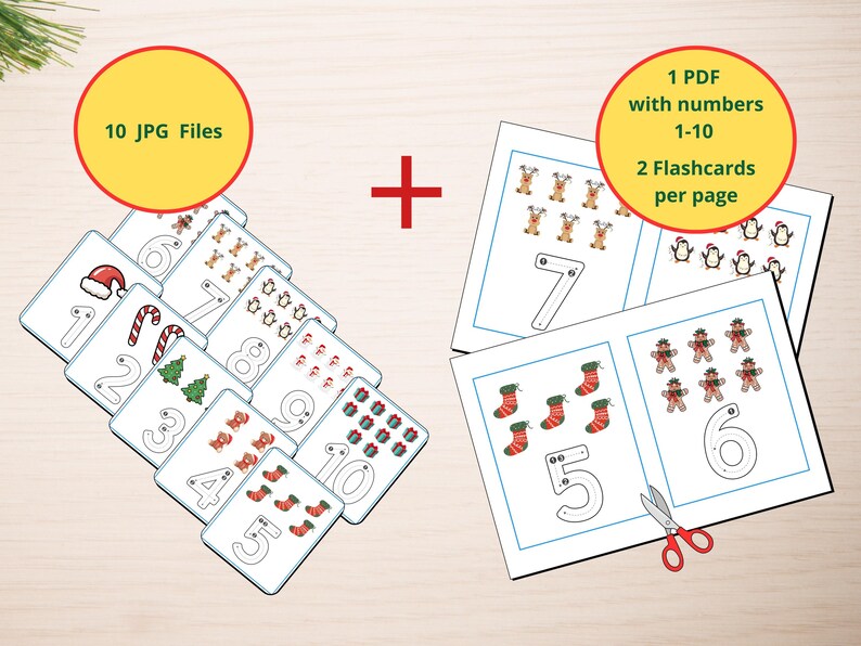 Numbers Flashcards 1-10, Tracing Number Flashcards, Preschool Number ...