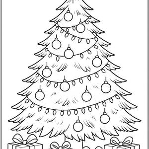 Christmas Tree Coloring Sheet - Etsy