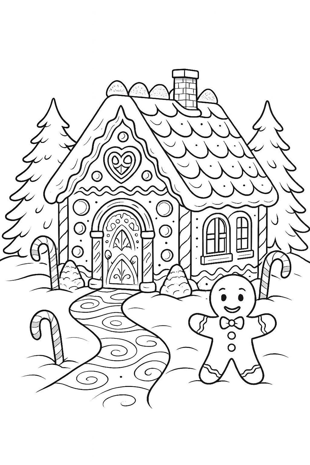 Gingerbread House Coloring Worksheet - Etsy UK