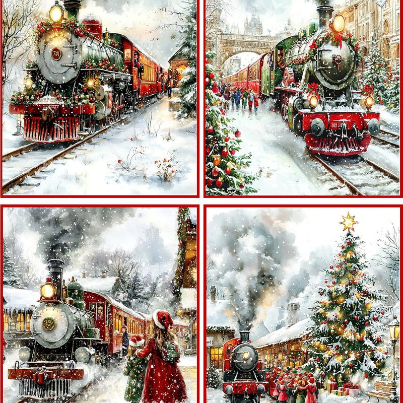 Railroad Christmas Cards - Etsy