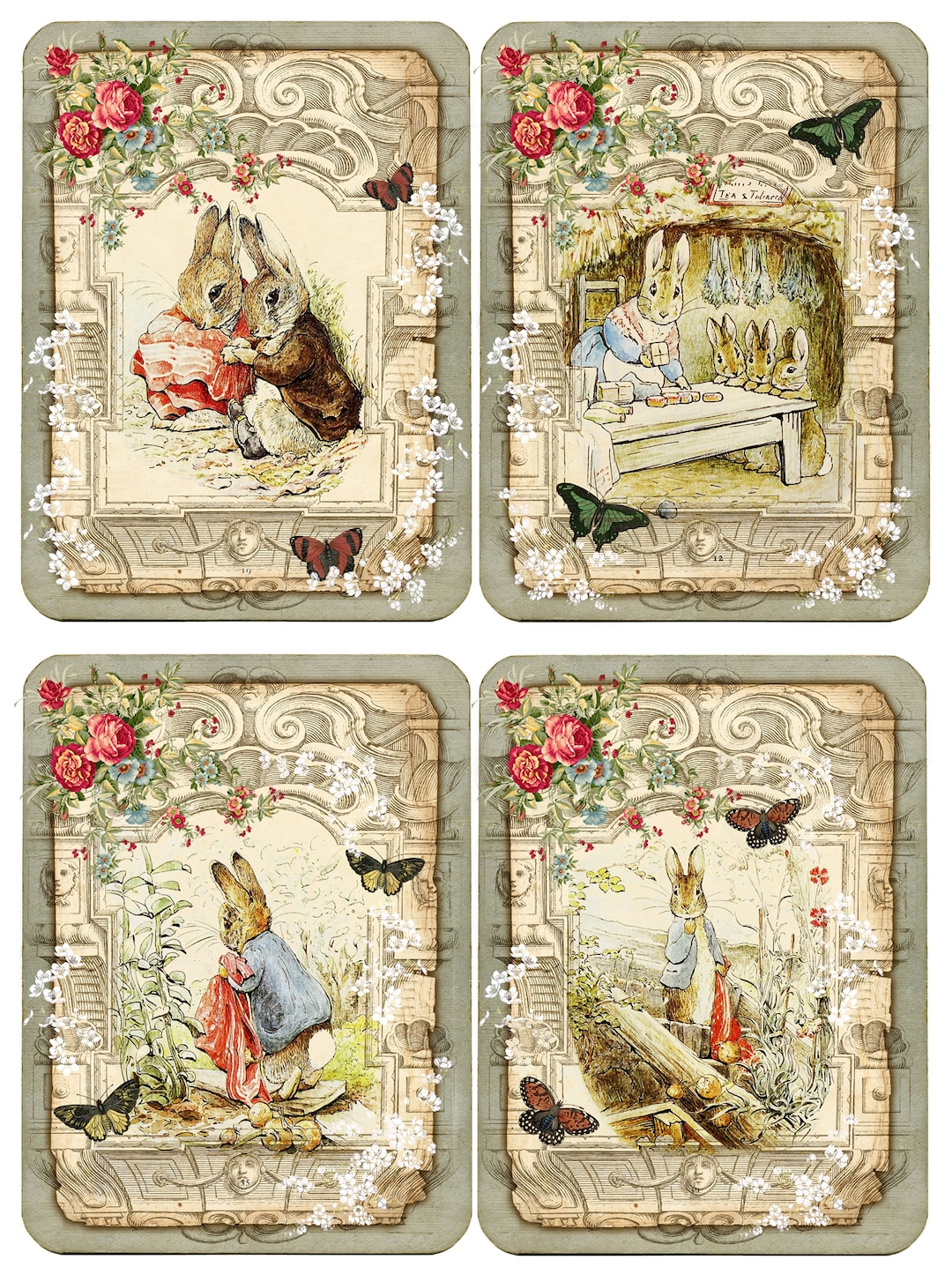 Beatrix Potter Peter Rabbit Stationery Set A of 6 With Ivory Envelopes ...