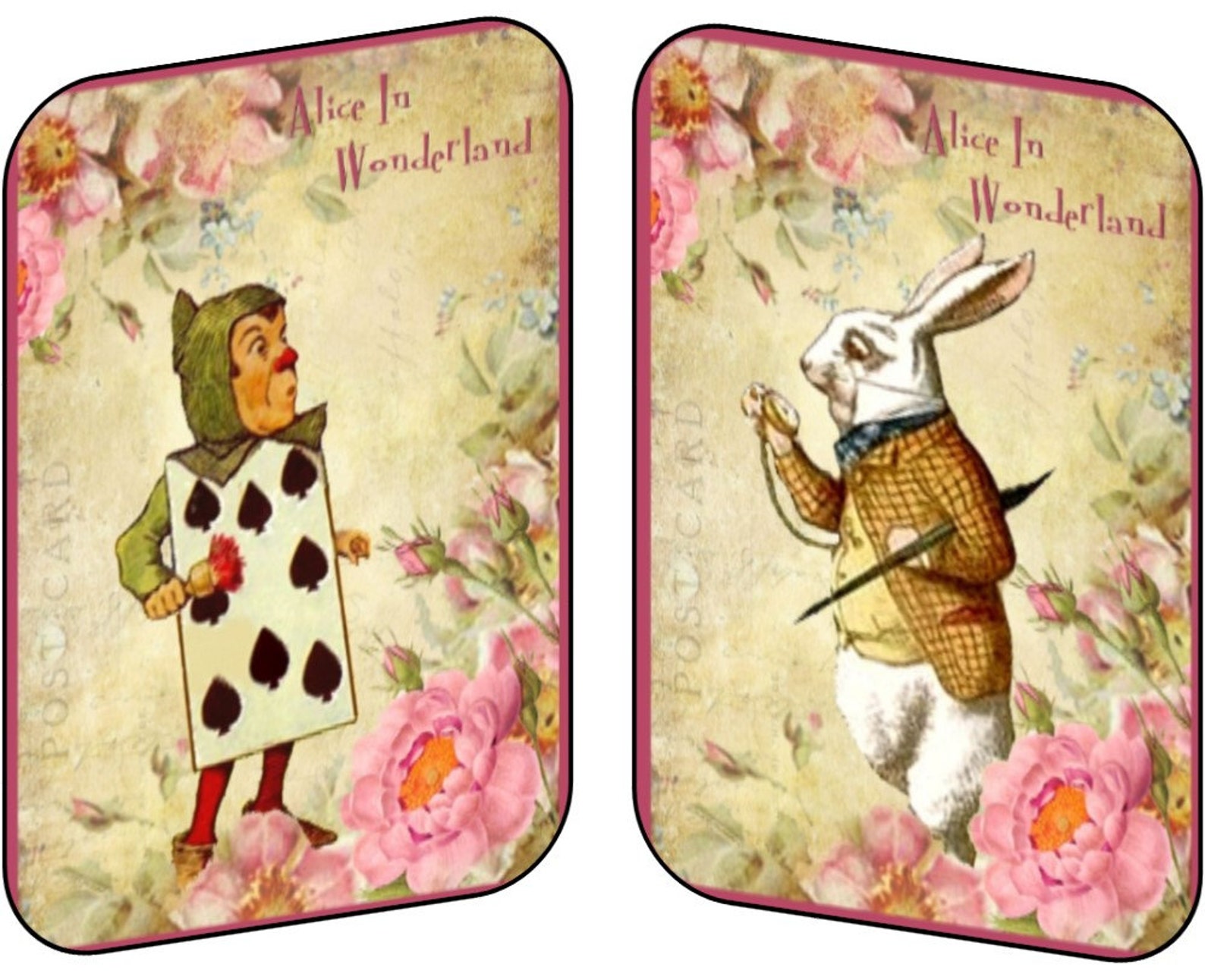 Alice in Wonderland Mad Hatter Table Tent Cards Set of 8 Party Favor ...