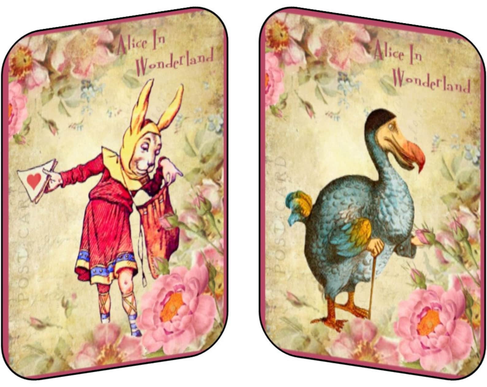 Alice in Wonderland Mad Hatter Table Tent Cards Set of 8 Party | Etsy