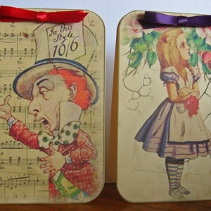 Alice in Wonderland Mad Hatter Table Tent Cards Set of 6 With Silk ...