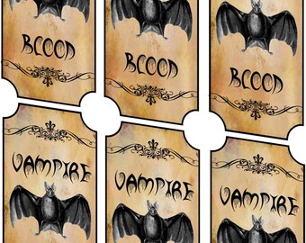 Vampire Bats Blood Potion Bottle Label - Etsy