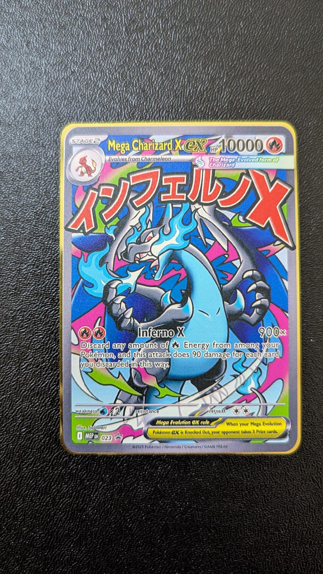 Pokemon Gold Metal Card Mega Charizard X Ex #23 Mega Evolutions - Etsy