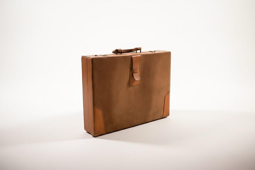 1970s Soviet USSR Real Leather Briefcase, Vintage Document Case, Brown ...
