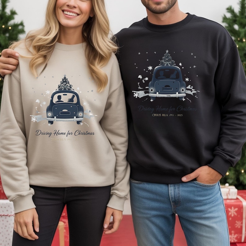 Driving Home for the Holidays Sweatshirt – Vintage Holiday Car Scene ...