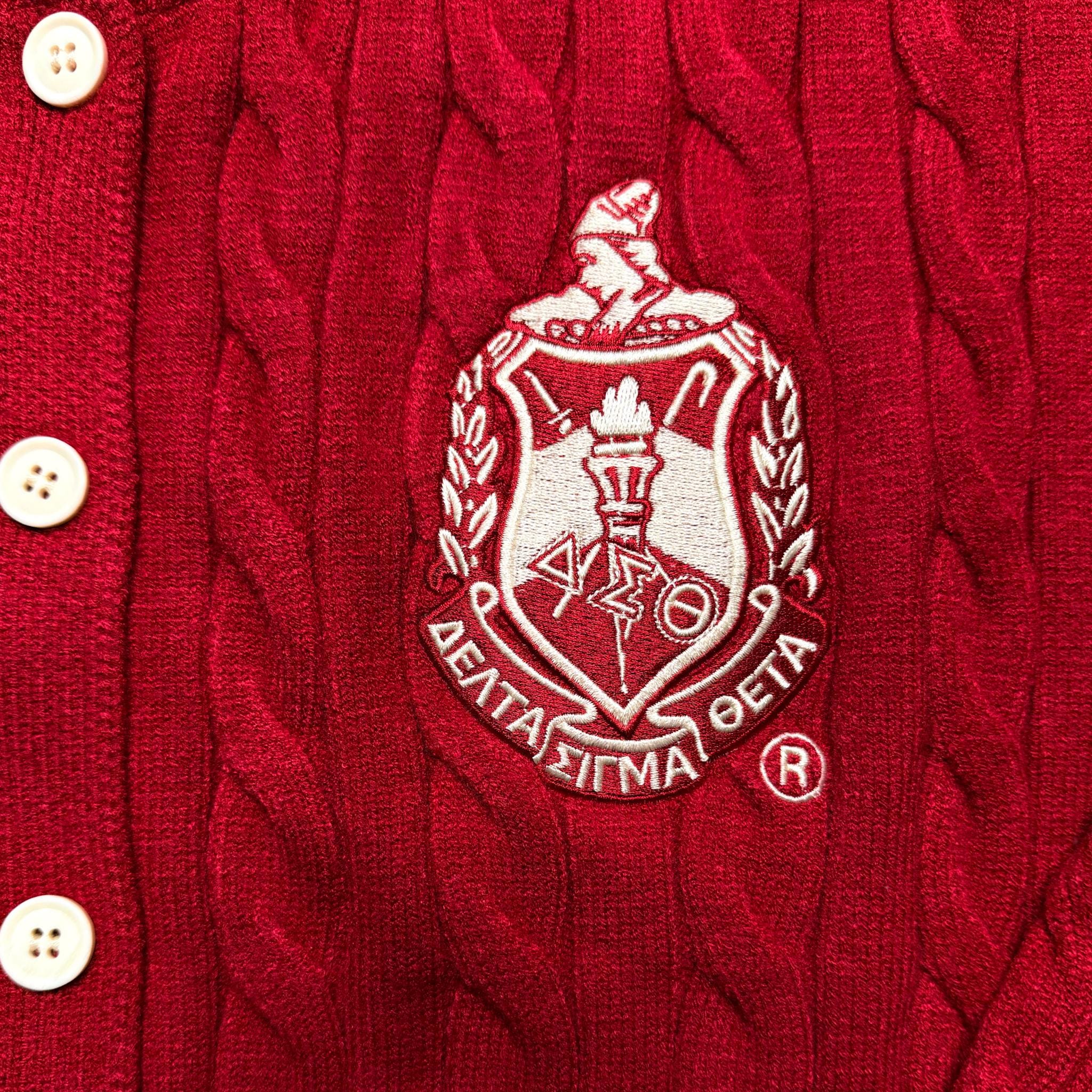 Delta Sigma Theta Cable-knit Cardigan Sweater – Crimson & Cream - Etsy