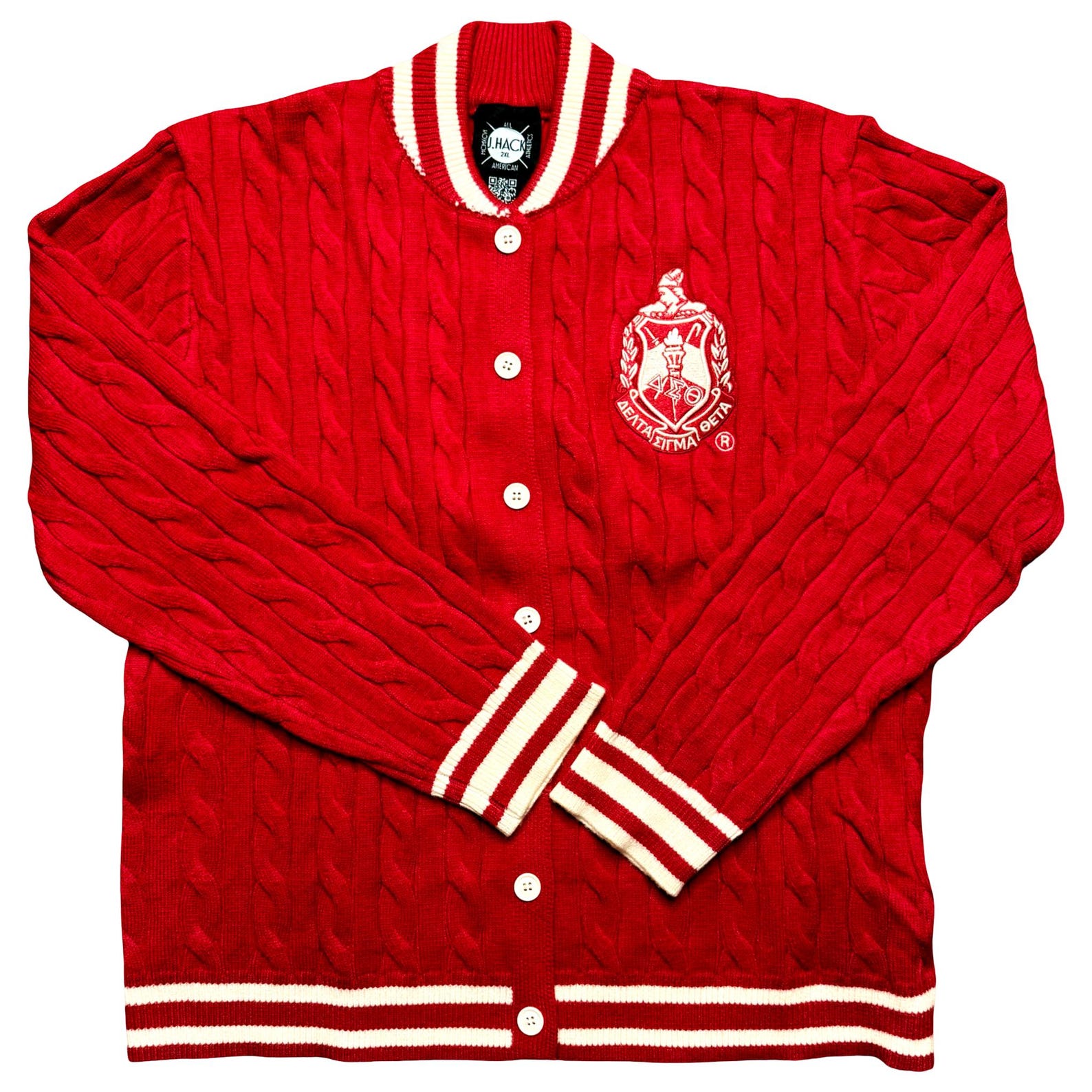 Delta Sigma Theta Cable-knit Cardigan Sweater – Crimson & Cream - Etsy
