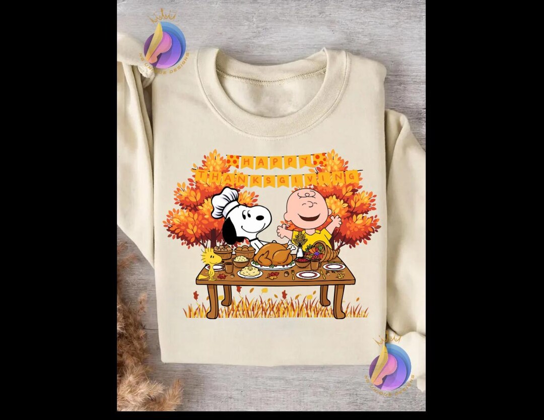 Snoopy Happy Thanksgiving Dinnner Png,snoopy Turkey Dinner Png - Etsy