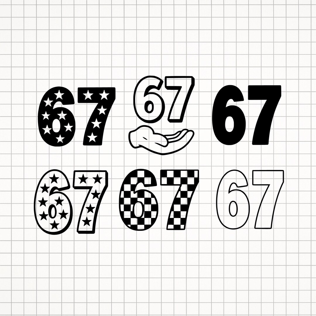 Six Seven 67 PNG SVG Bundle | Funny Meme Shirt | 67 Cut File - Etsy