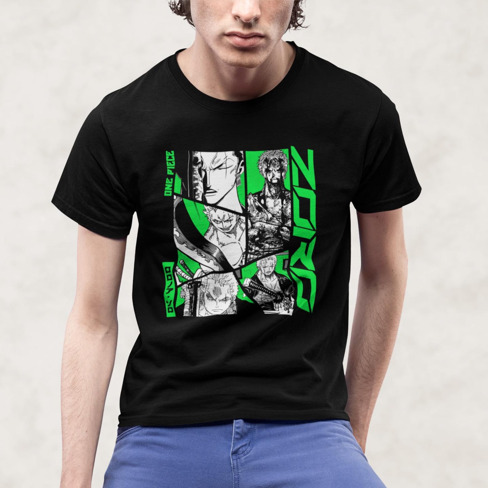 Green Anime Swordsman Streetwear | Unisex Jersey Short Sleeve Tee - Etsy