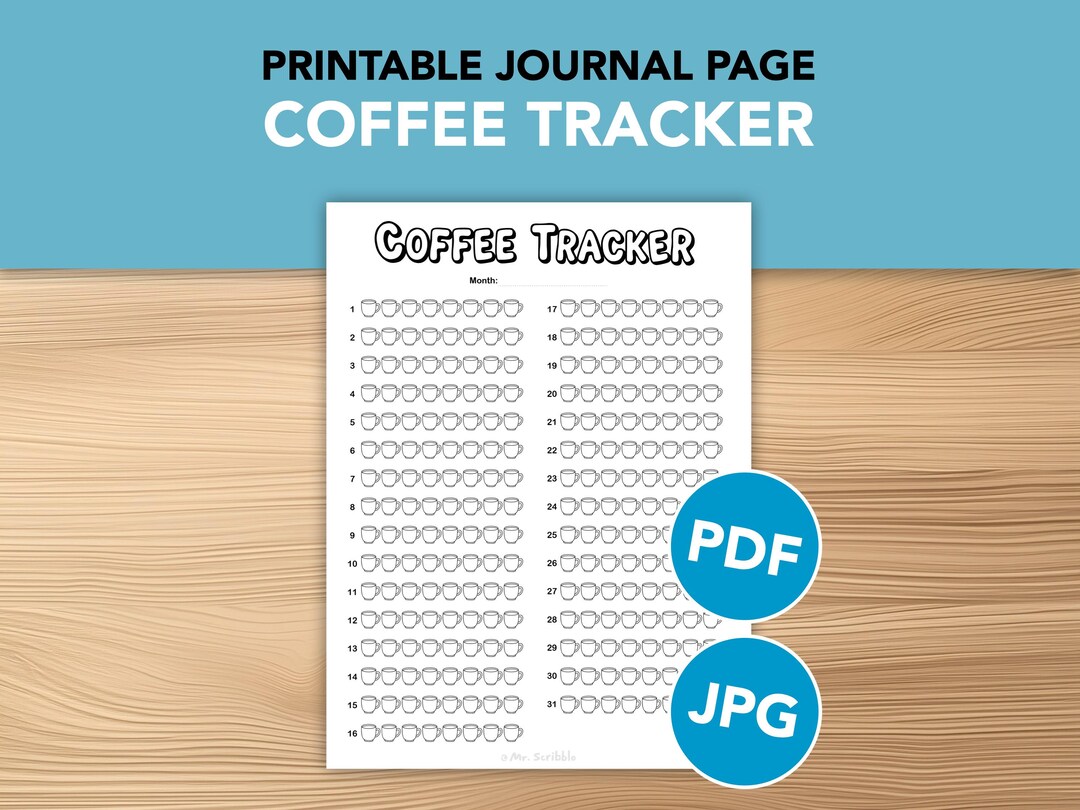 Coffee Tracker Printable | Monthly Coffee Log | Caffeine Tracker Page ...