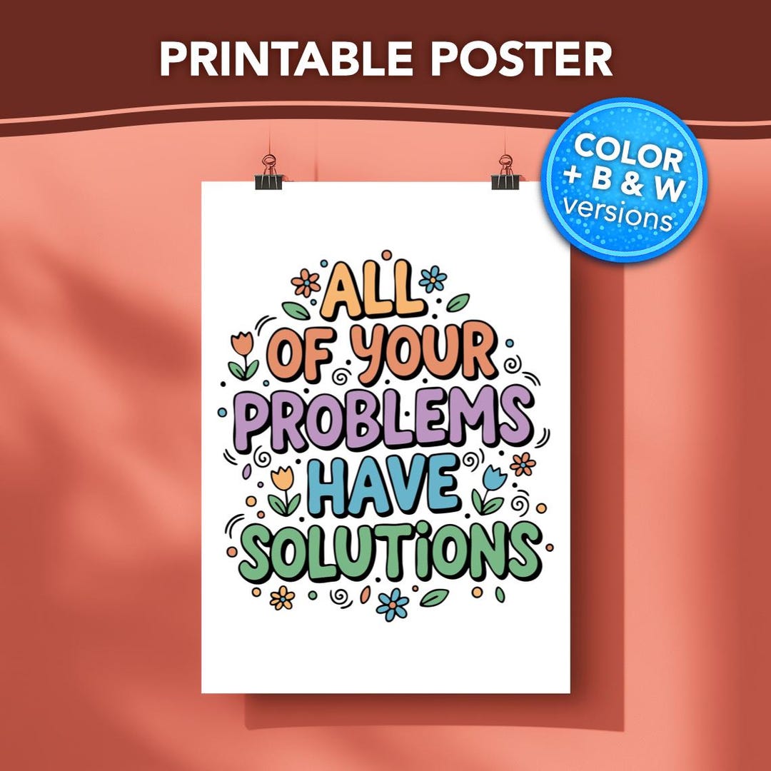 All of Your Problems Have Solutions Poster | Motivational Classroom ...